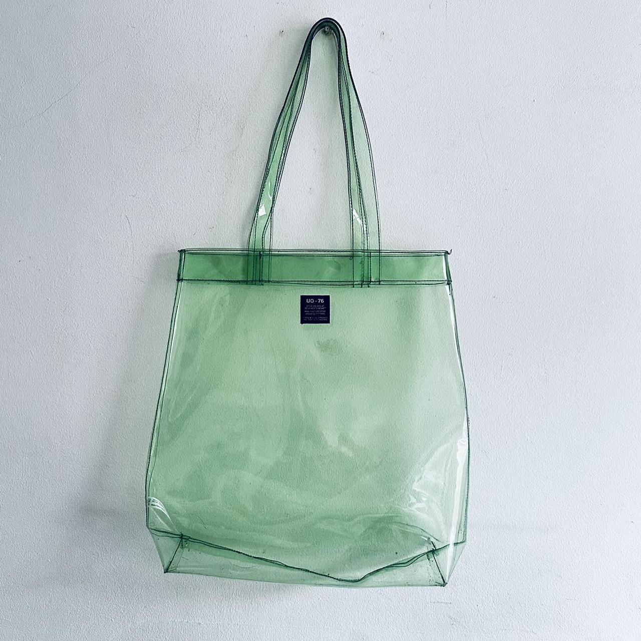 Urban Outfitters sheer green plastic tote... - Depop