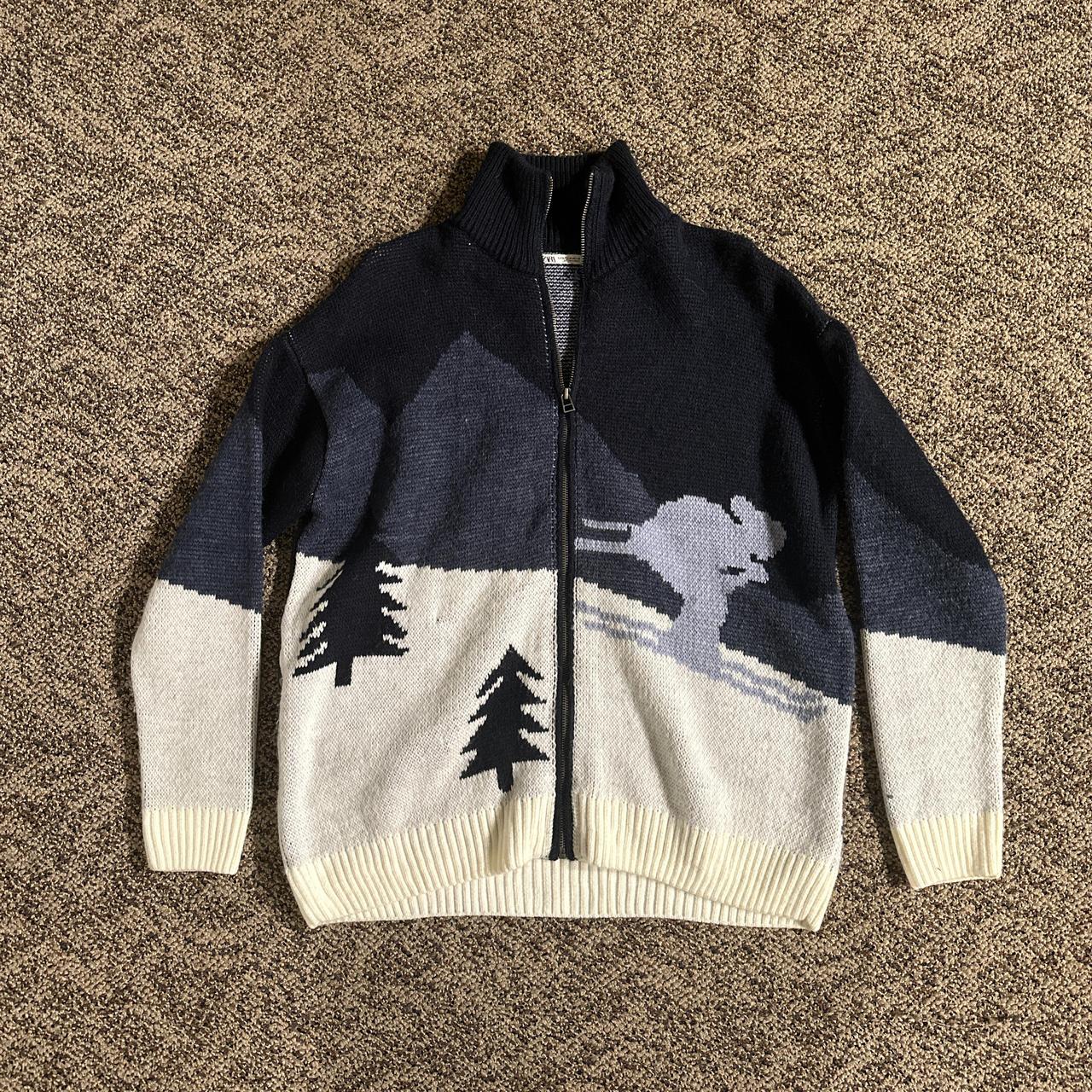 Zara zip-up sweater - Depop