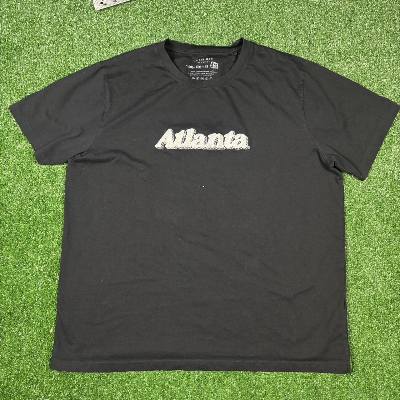 Men’s black Atlanta puff print shirt size xl men’s... | Depop