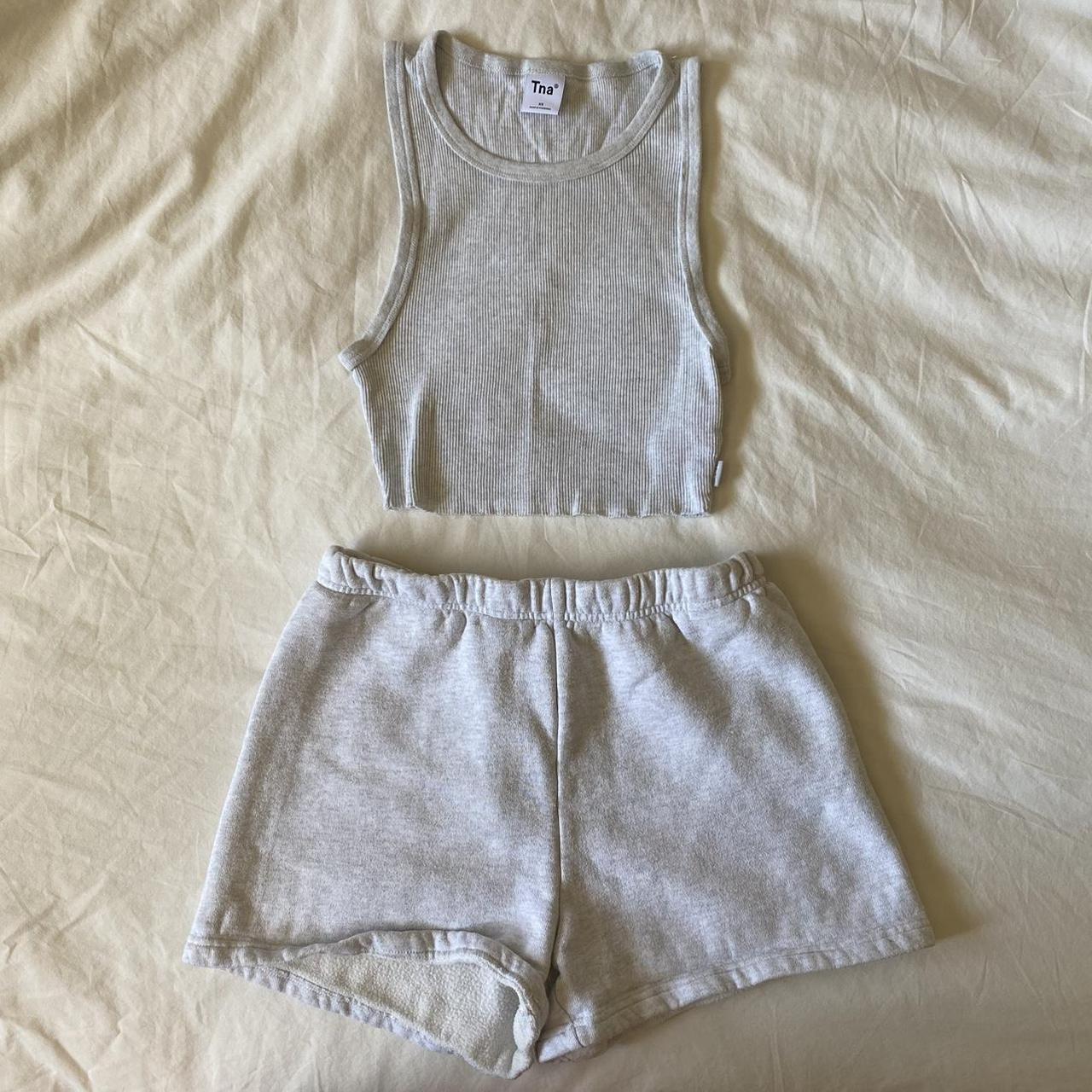 sweat shorts set from aritzia cozy sweat shorts... - Depop