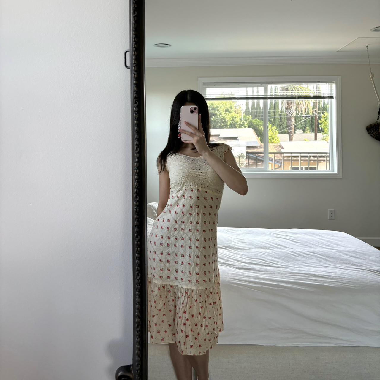 dainty romantic rebecca taylor midi dress labeled... - Depop