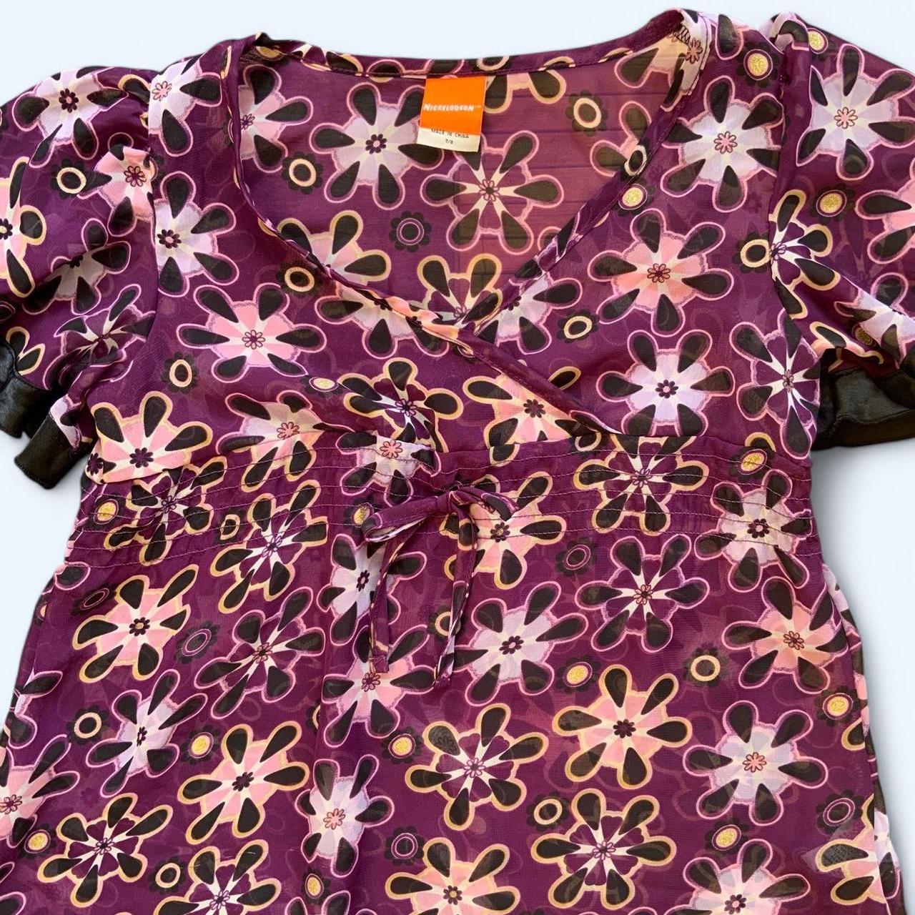 Adorable 2009 vintage nickelodeon purple floral... | Depop