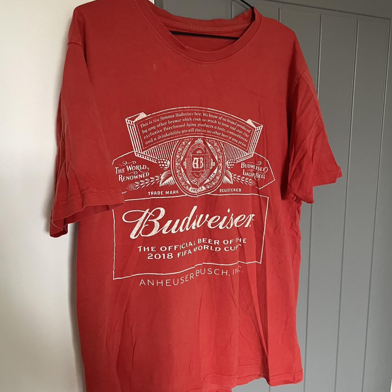 Budweiser t shirt , good condition Large/medium - Depop