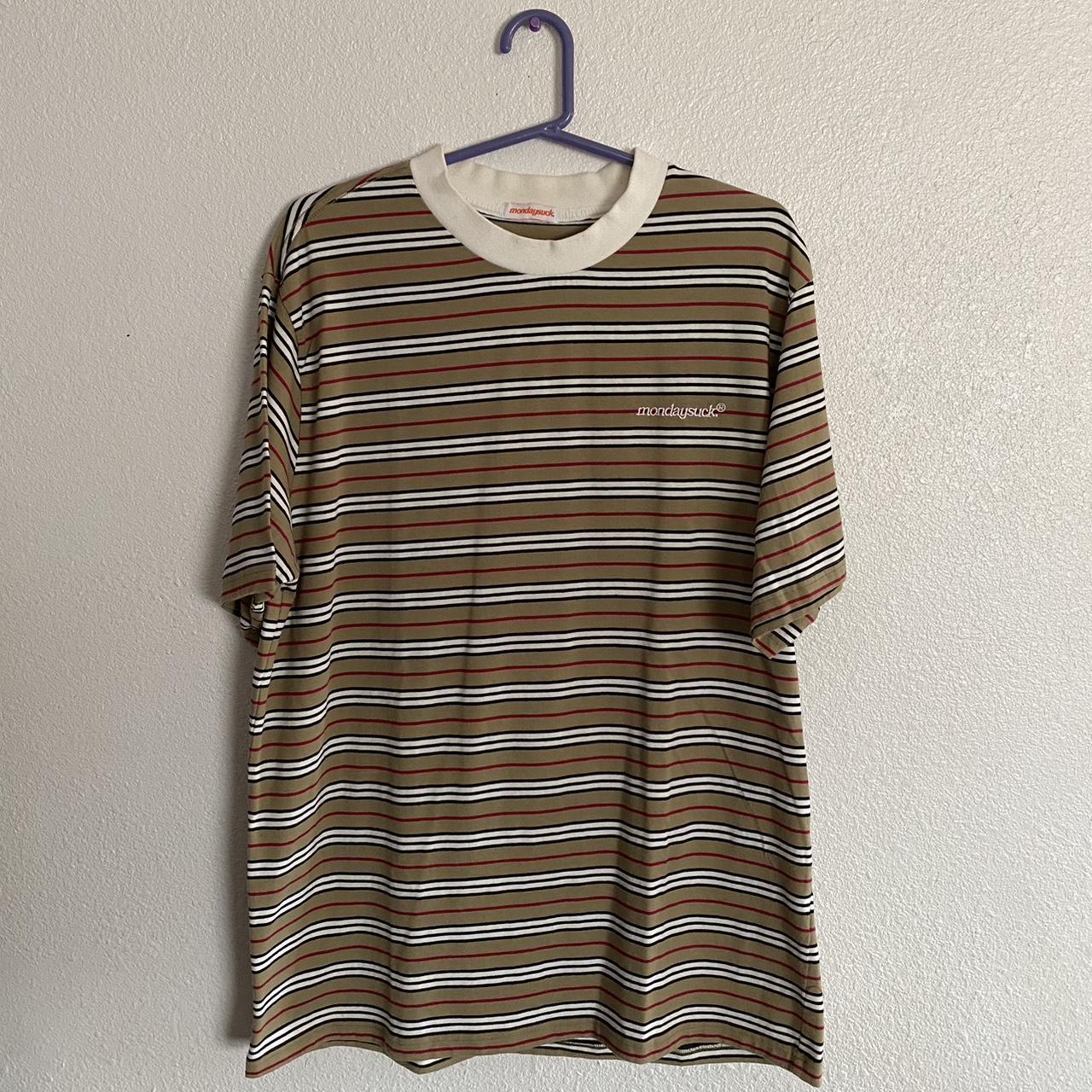 Mondaysuck Striped Shirt Size XL Signs of wear... - Depop