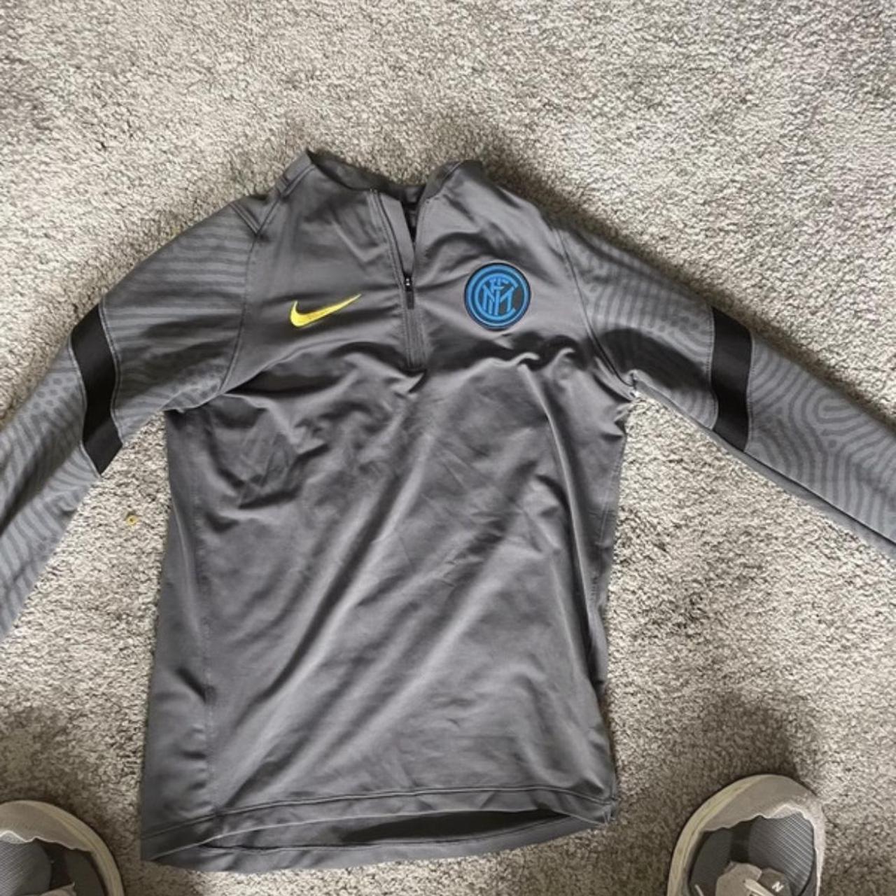 Grey Inter Milan training top junior size L - fits... - Depop
