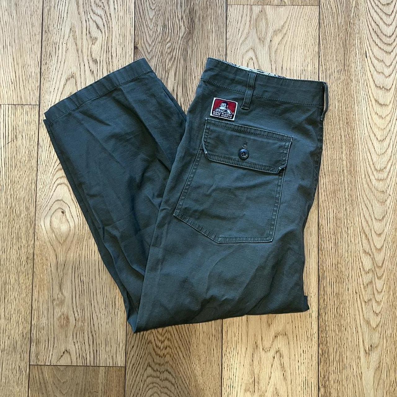 Ben Davis green 3/4 length cargo shorts. Literally... - Depop