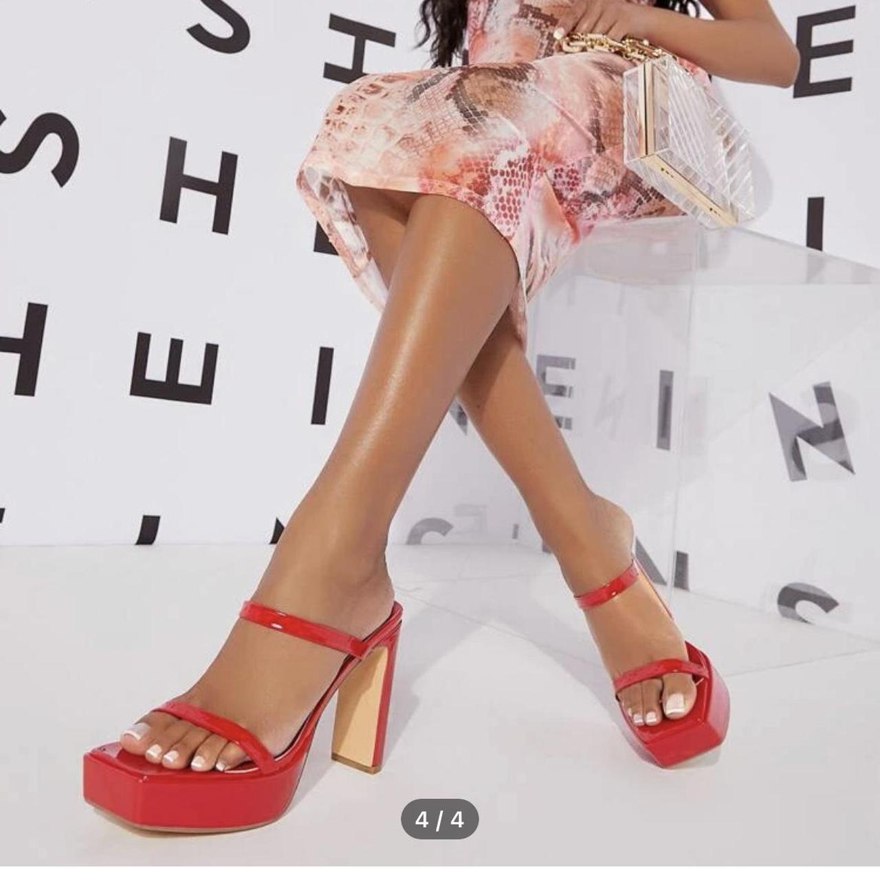 SHEIN Women's Red Mules | Depop