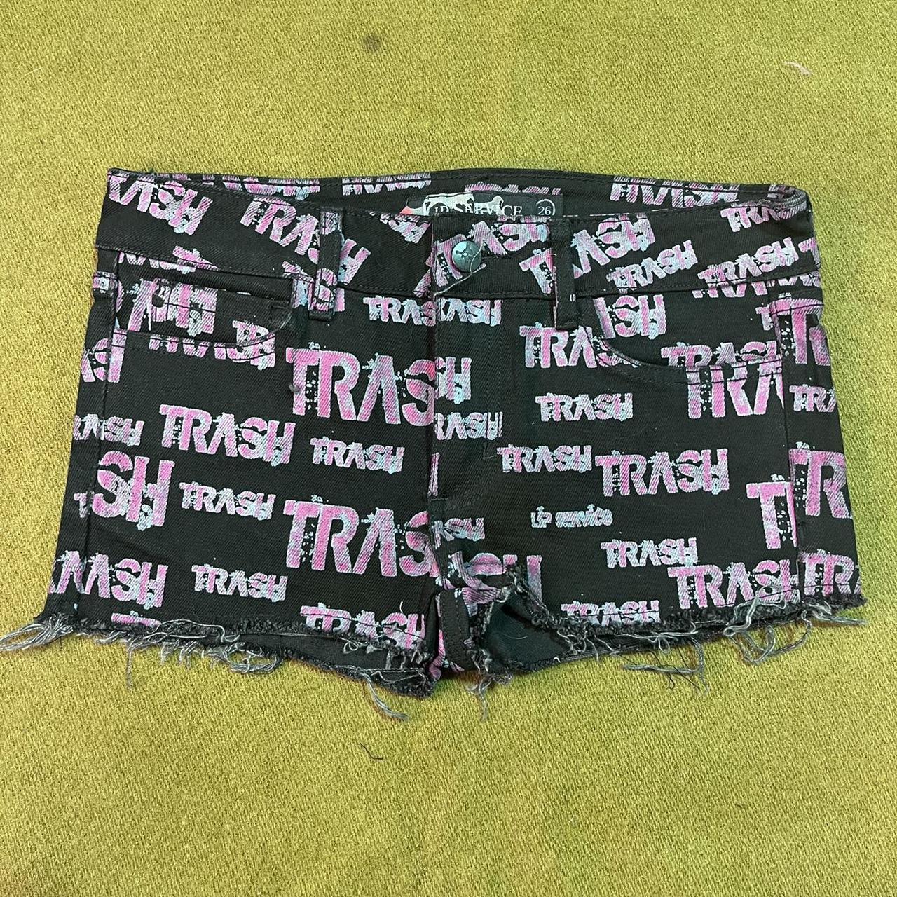 Lip Service Women's Pink and Black Shorts | Depop