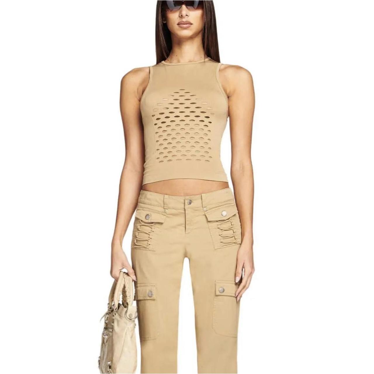 I am gia Yasmin cut out top in tan. Brand new with... - Depop