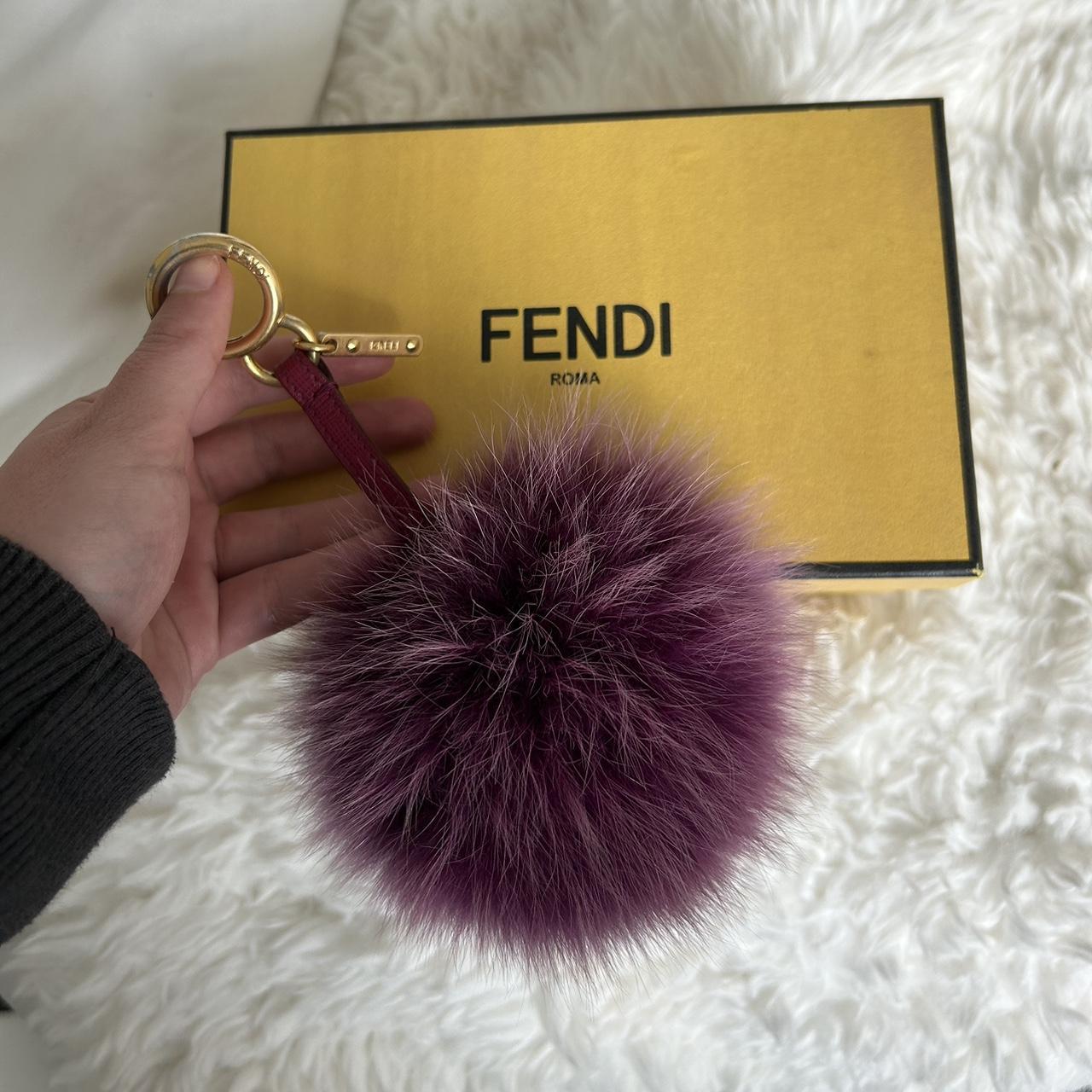Authentic Mink Fendi Keychain Color: purple Fur:... - Depop