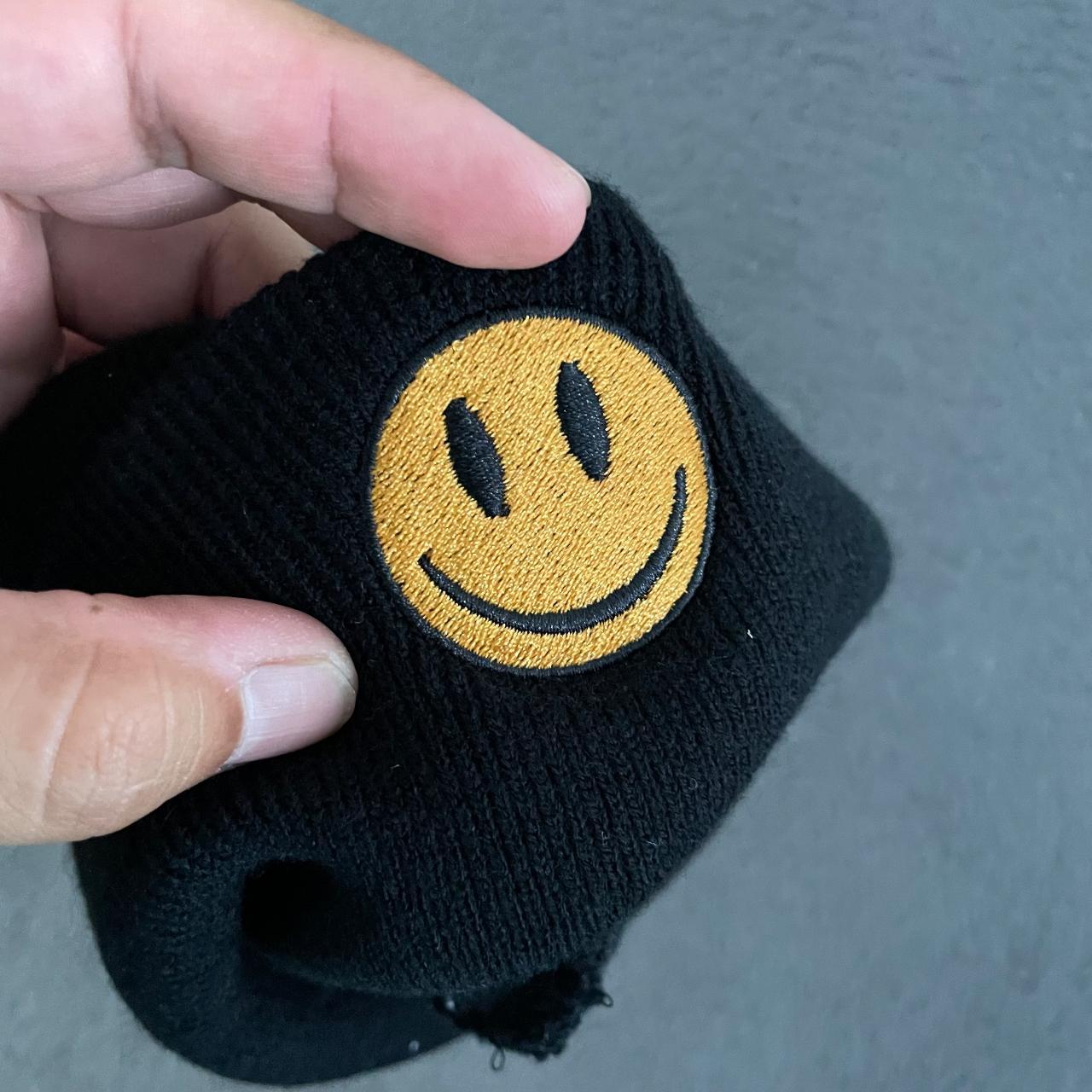 Vintage 2000's Smiley Face Beanie Hat Unbranded -... - Depop