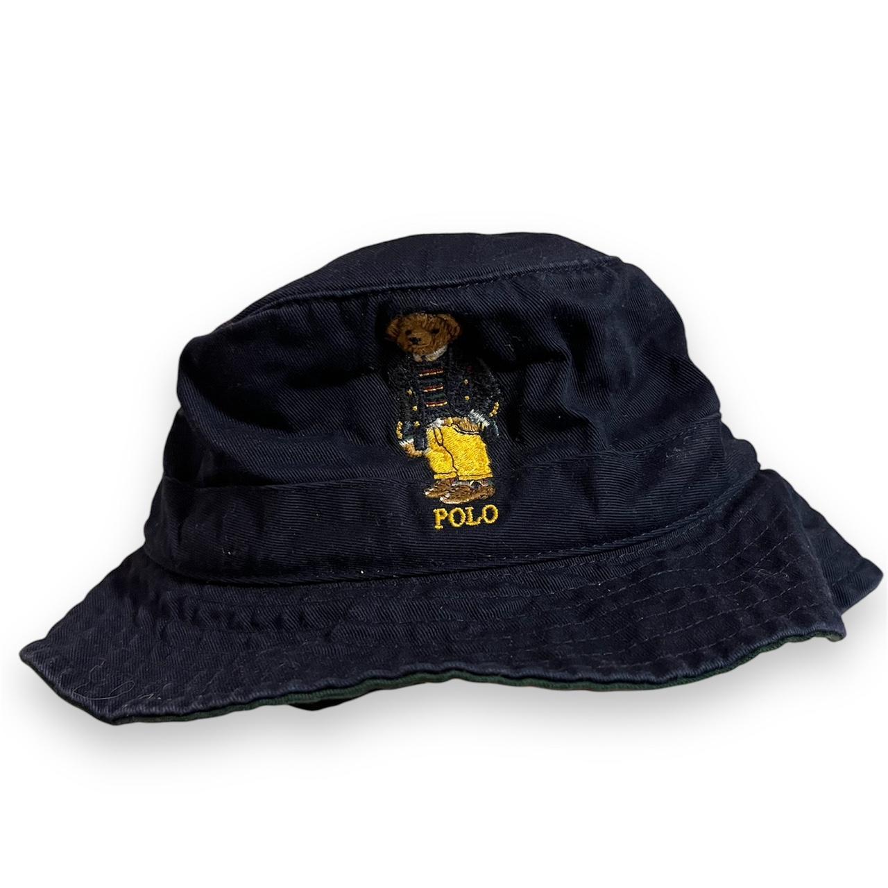 Polo Ralph Lauren polo bear navy blue bucket hat... - Depop