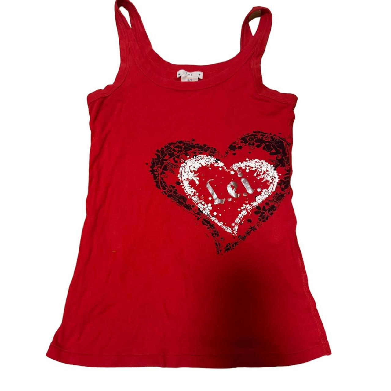 2000s LEI red graphic tank top size small #mcbling... - Depop