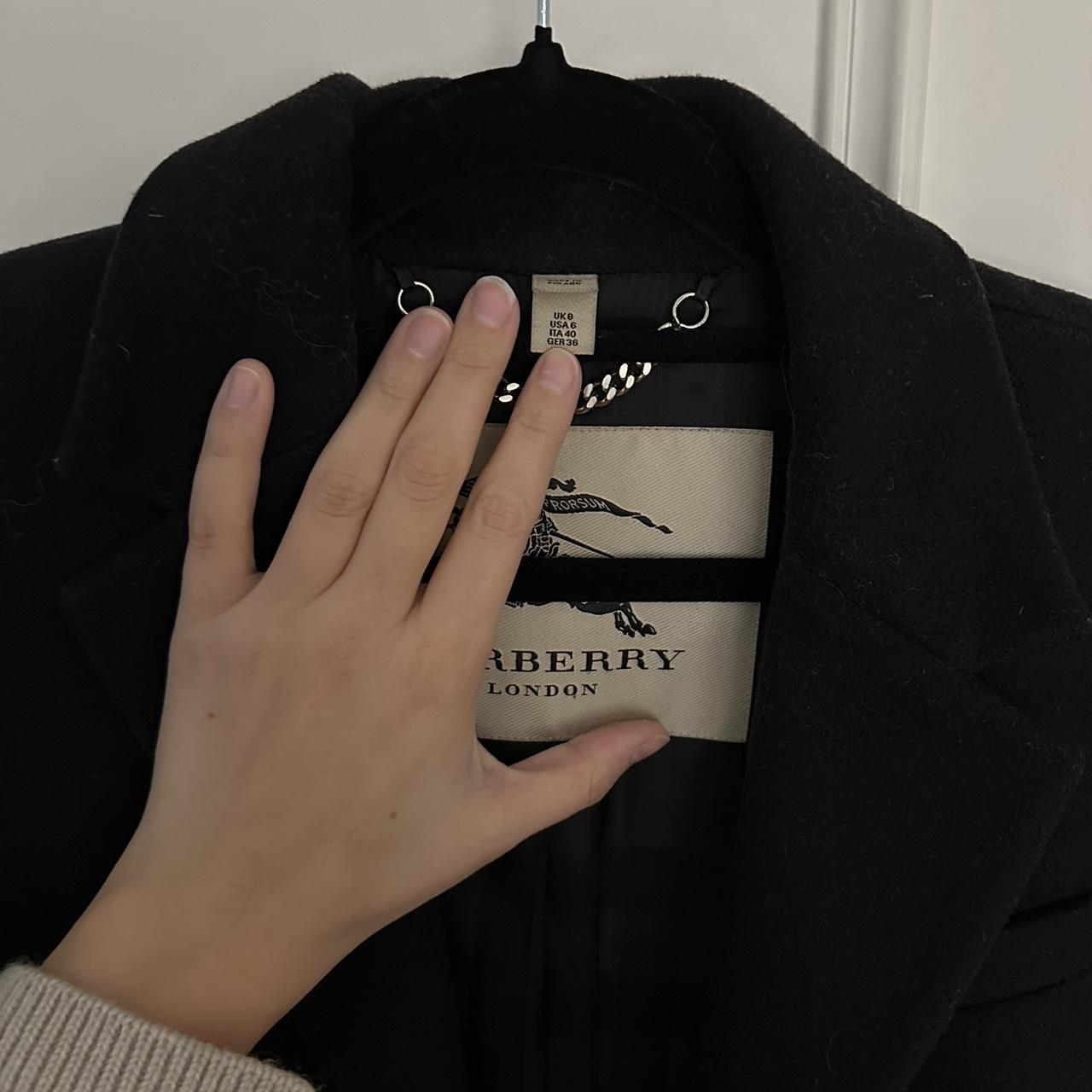 Burberry winter coat in Navy. 80% wool, 20% cashmere... | Depop