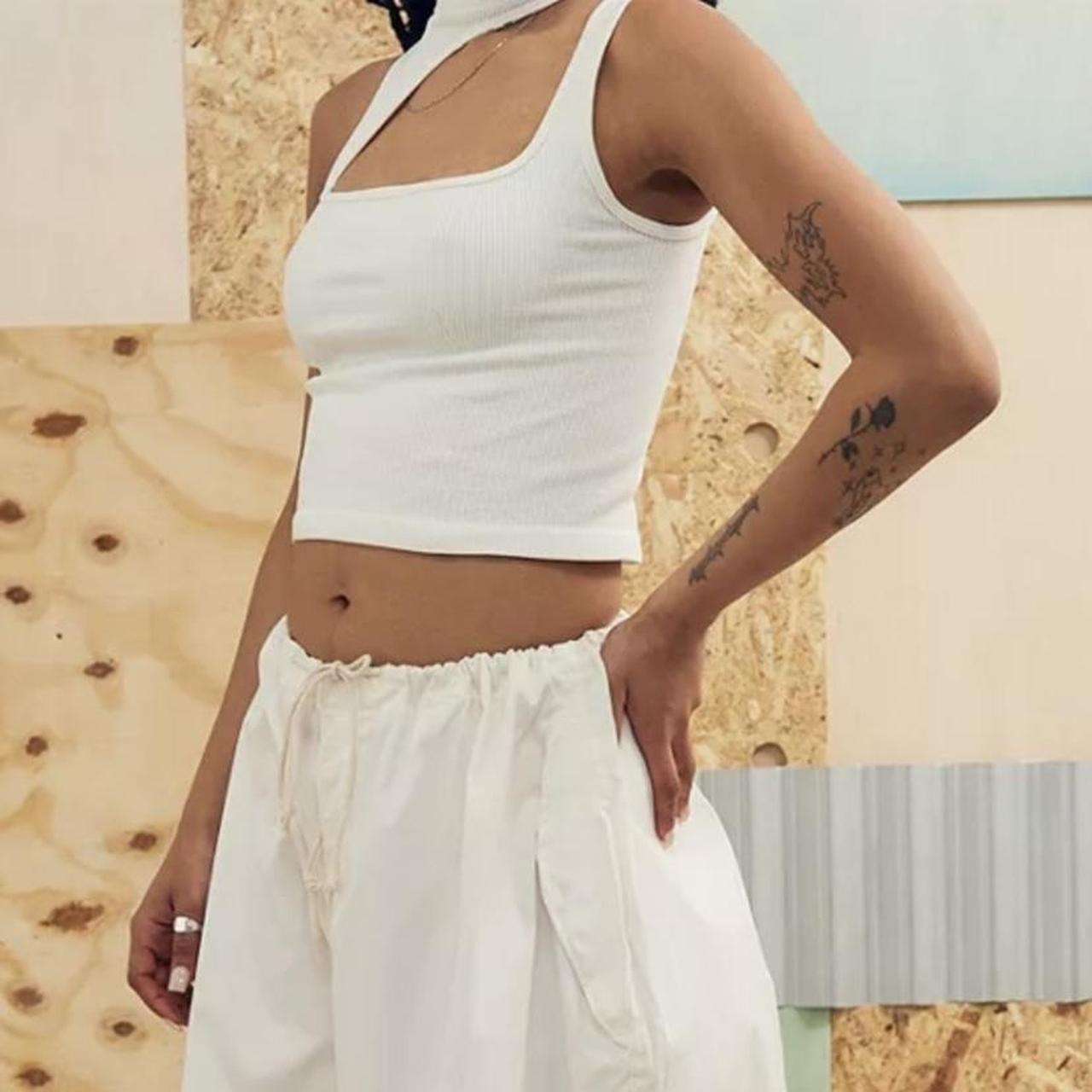 Urban outfitters cut out ribbed crop top in... - Depop