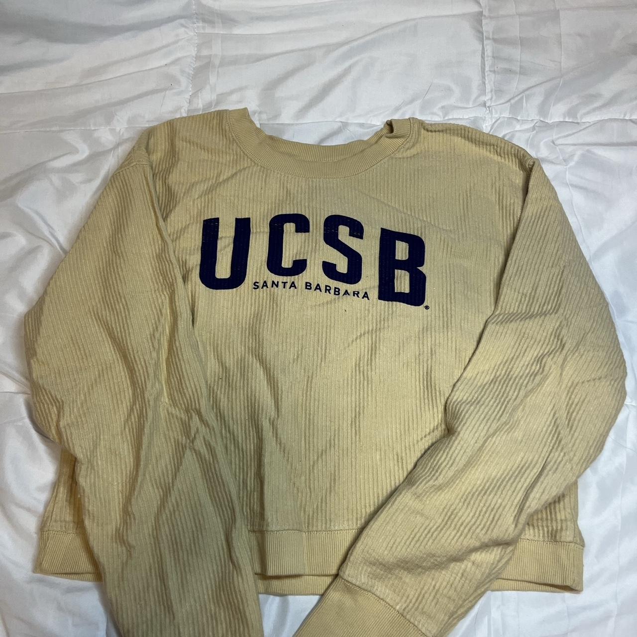 ucsb ribbed bookstore crewneck, women’s medium, runs... - Depop