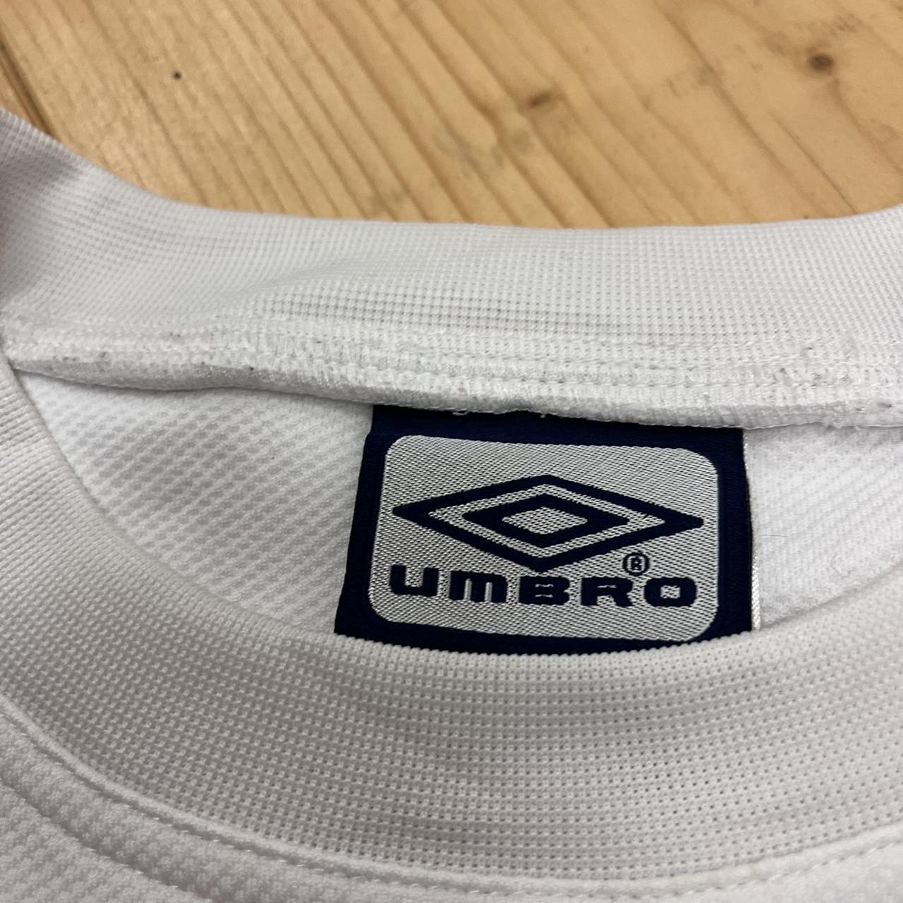 Vintage Umbro white oversized sweatshirt Embroidered... - Depop
