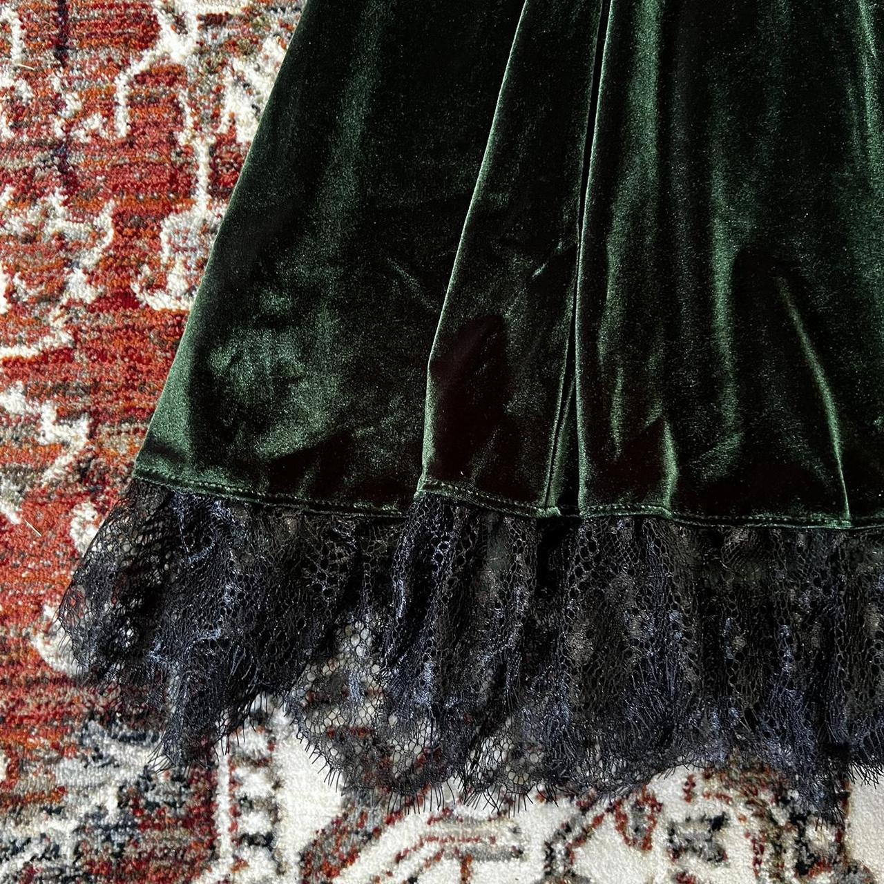 Dolls Kill green velvet Widow cross mini dress... - Depop