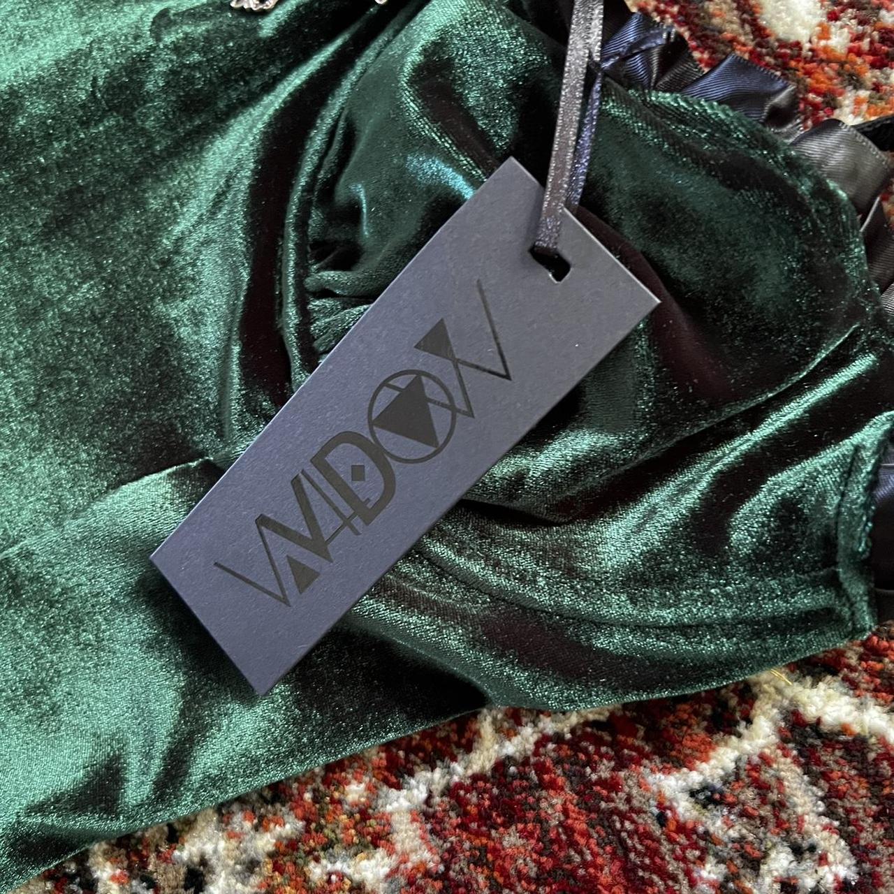 Dolls Kill green velvet Widow cross mini dress... - Depop