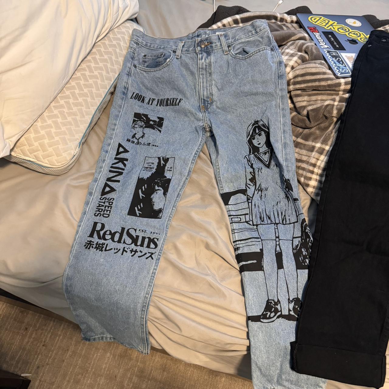 @icantlook custom initial d pants 34-30 | Depop