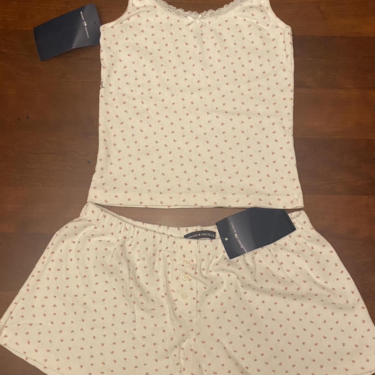 NWT the cutest Brandy pj set!! White with pink... - Depop