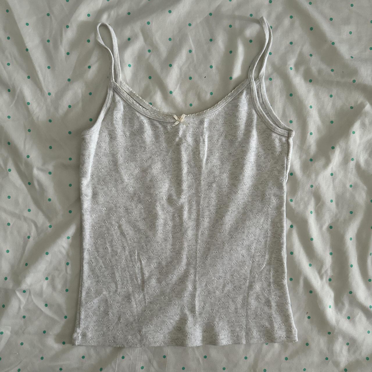 brandy melville pointelle skylar lace tank! 💞 -in... | Depop