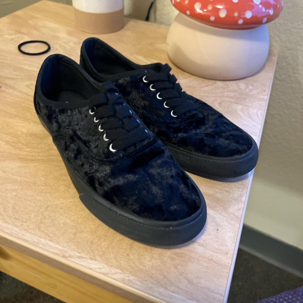 Mossimo Supply Co. Black Crushed Velvet Sneaker... - Depop