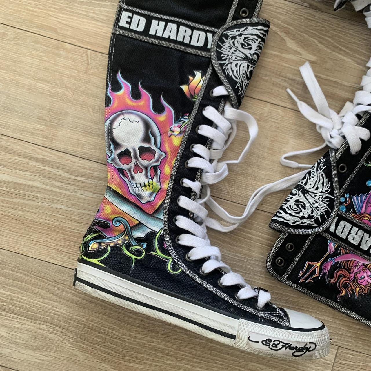 RARE Ed hardy knee high lace up sneakers 😍. Iconic... | Depop