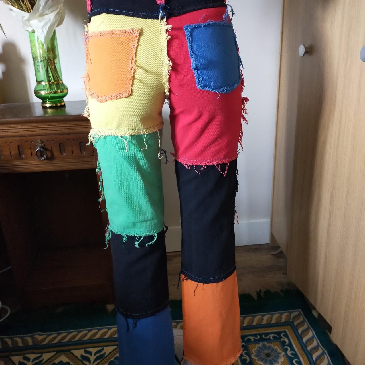 Jaded London primary colour patchwork jeans Waist... - Depop
