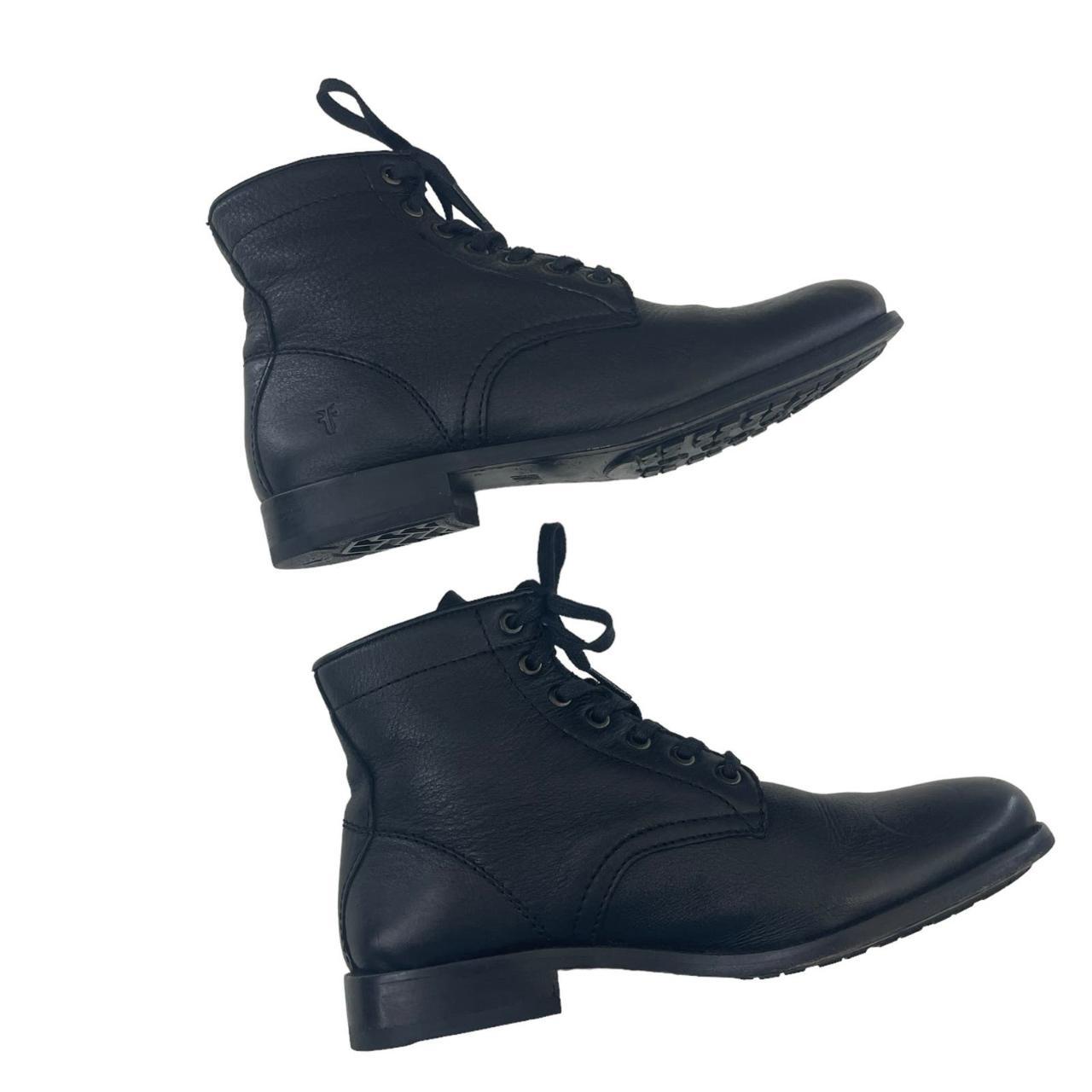 Frye Tyler Black Leather Ankle Boots Womens Size 8... - Depop