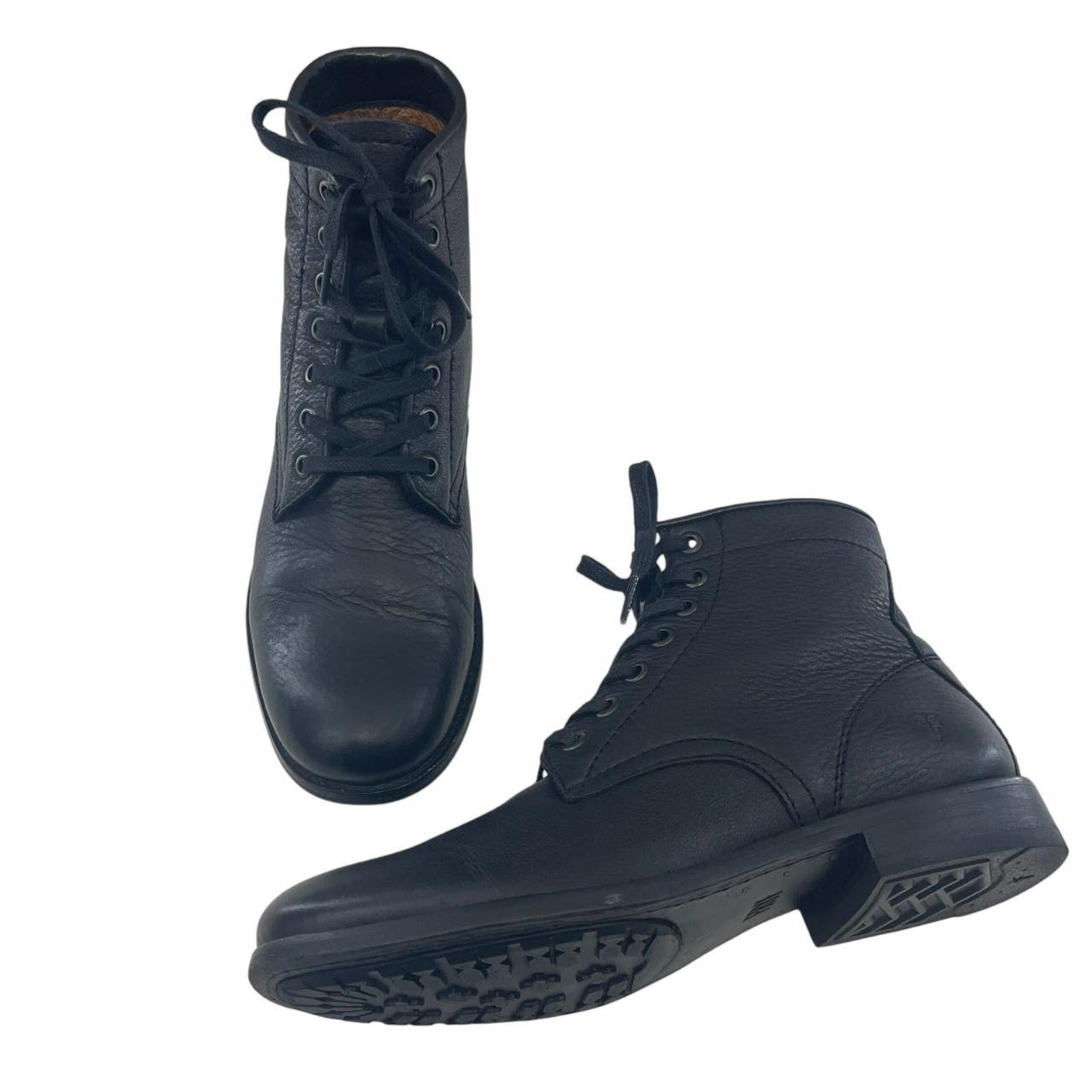Frye Tyler Black Leather Ankle Boots Womens Size 8... - Depop