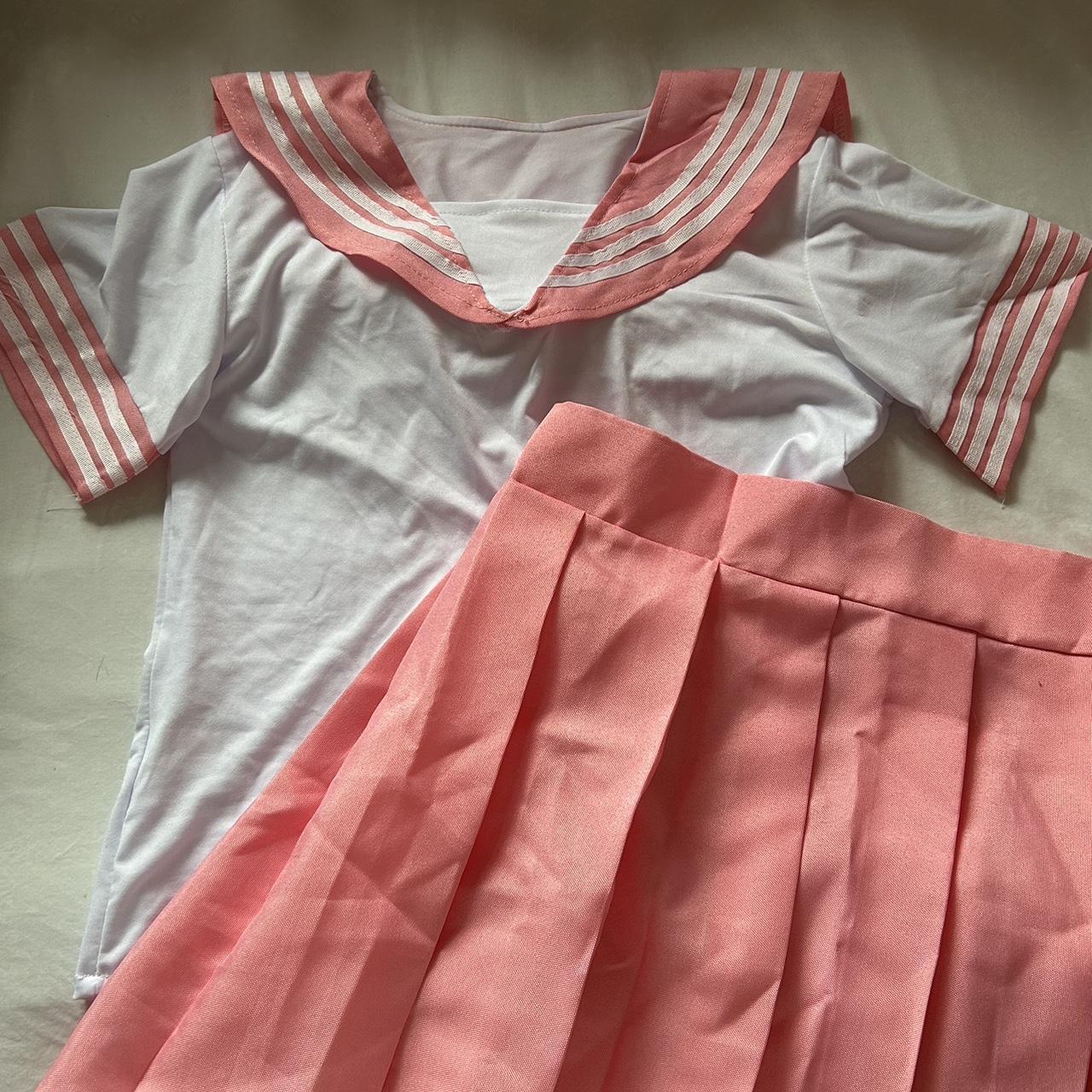 pink sailor/school uniform cosplay outfit worn... - Depop