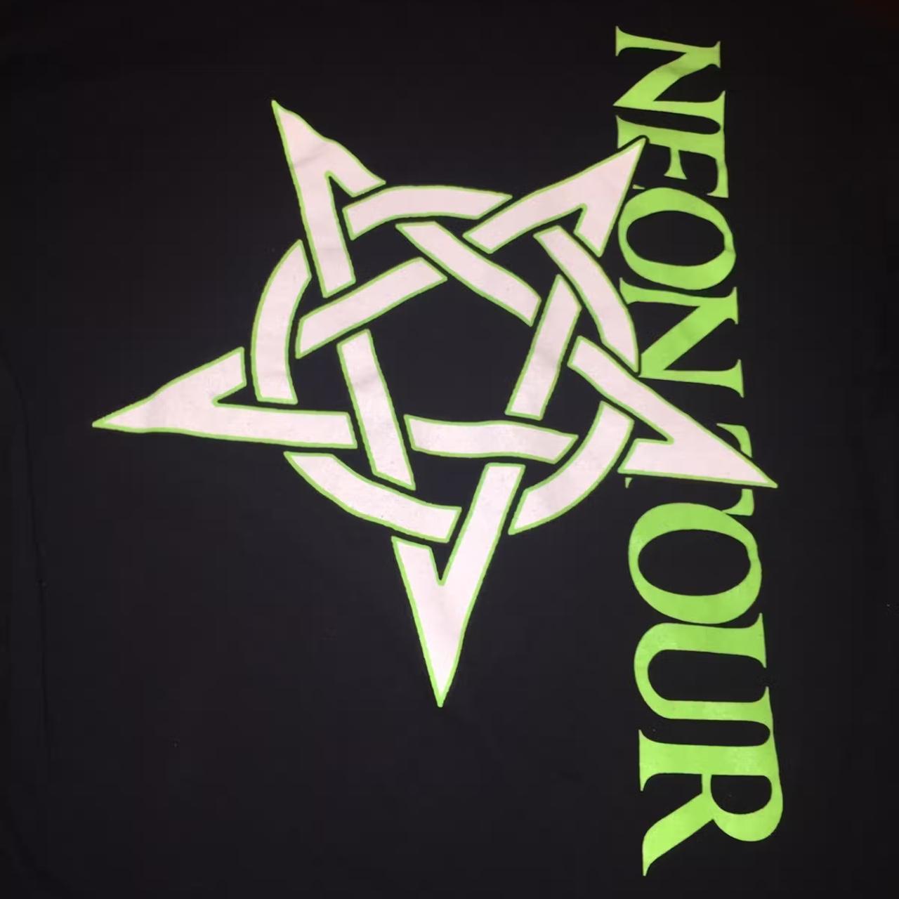 Playboi Carti Neon Tour Pentagram L/S Tee Pit to... - Depop