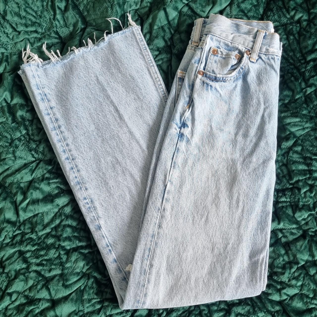 the infamous zara high rise wide leg ripped jeans... - Depop