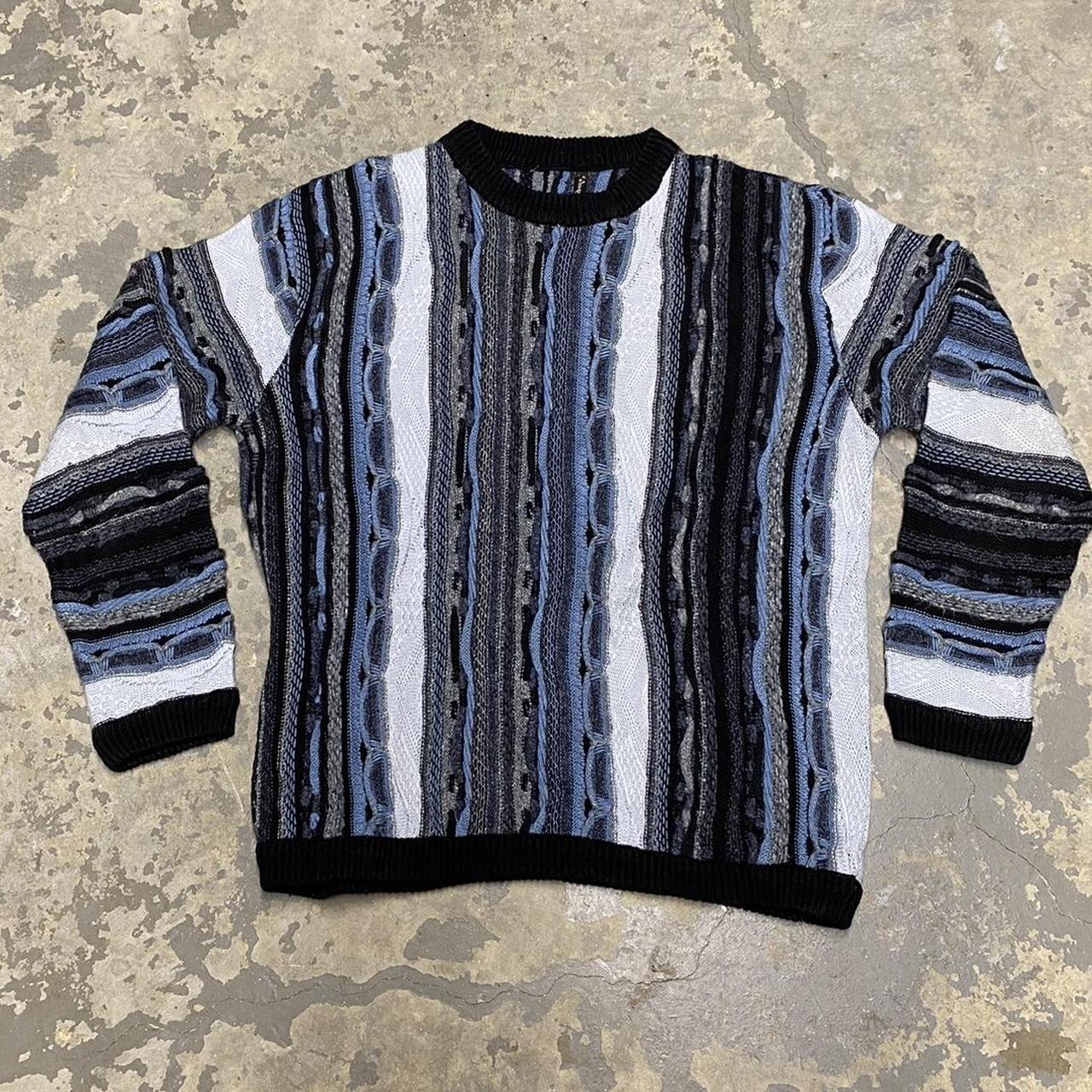 Coogi style 3D knit pattern Bergati sweater Tagged... - Depop