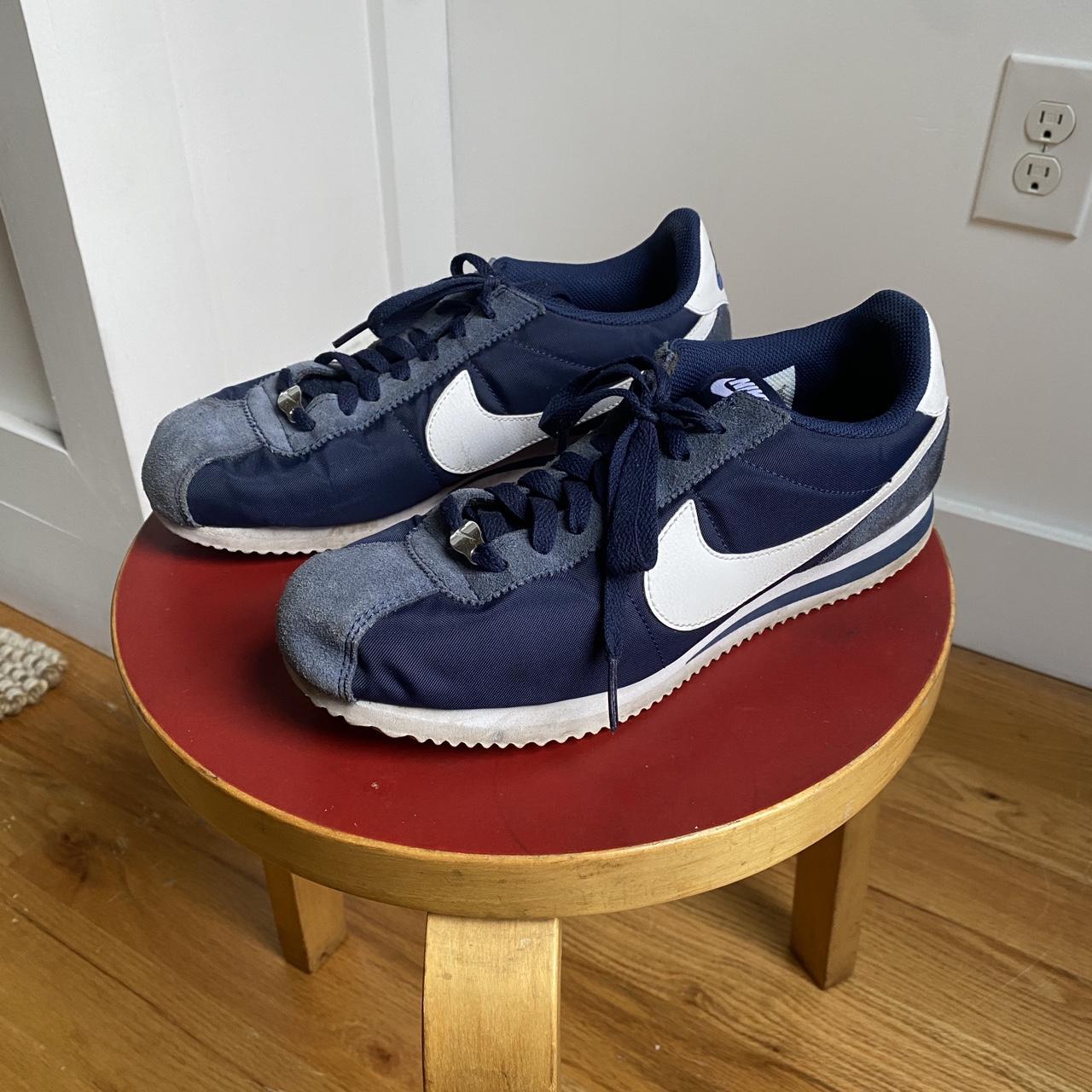 Nike Cortez Sneaker in Midnight Navy & White Great... - Depop