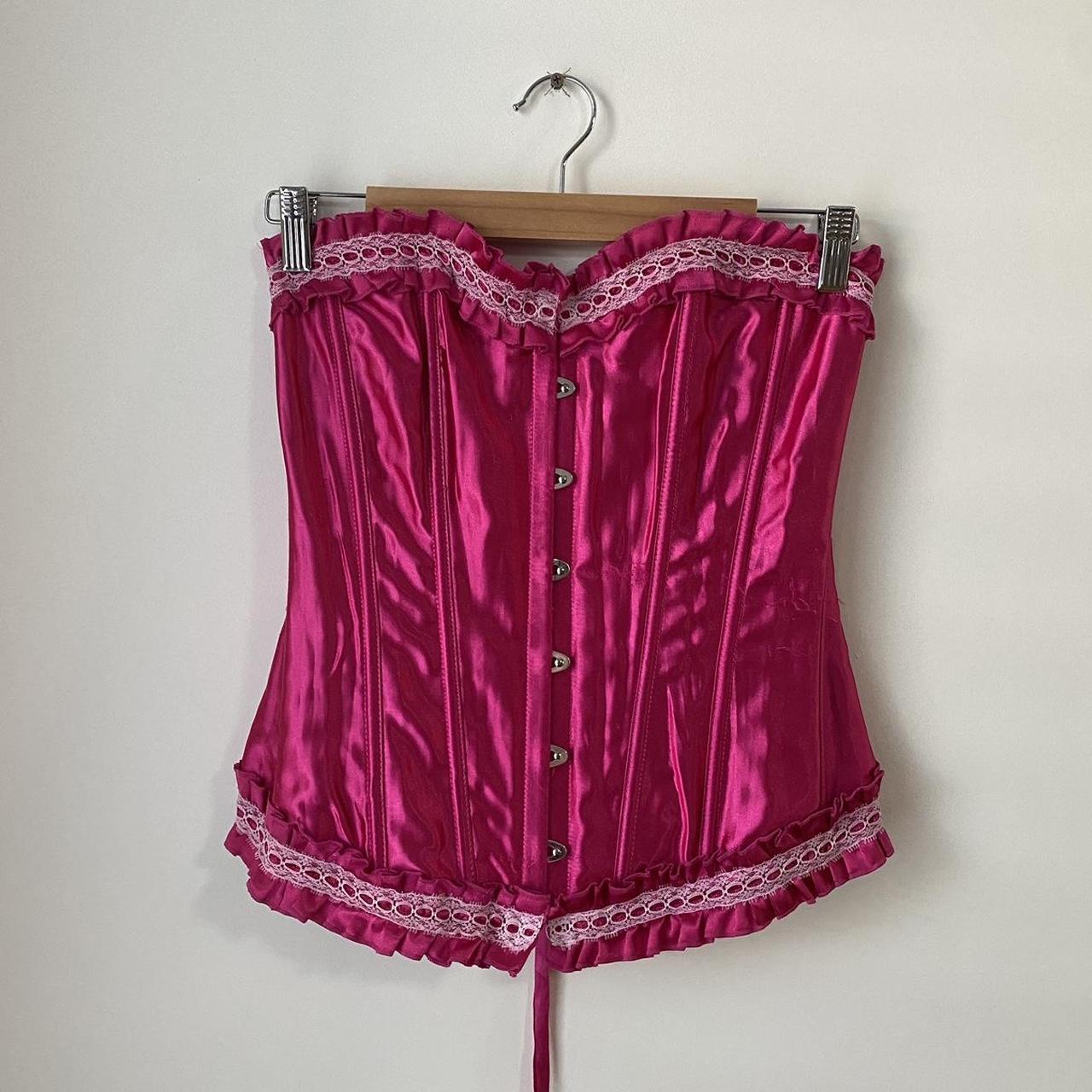 The most gorgeous pink satin corset 🩷 Small fabric... - Depop