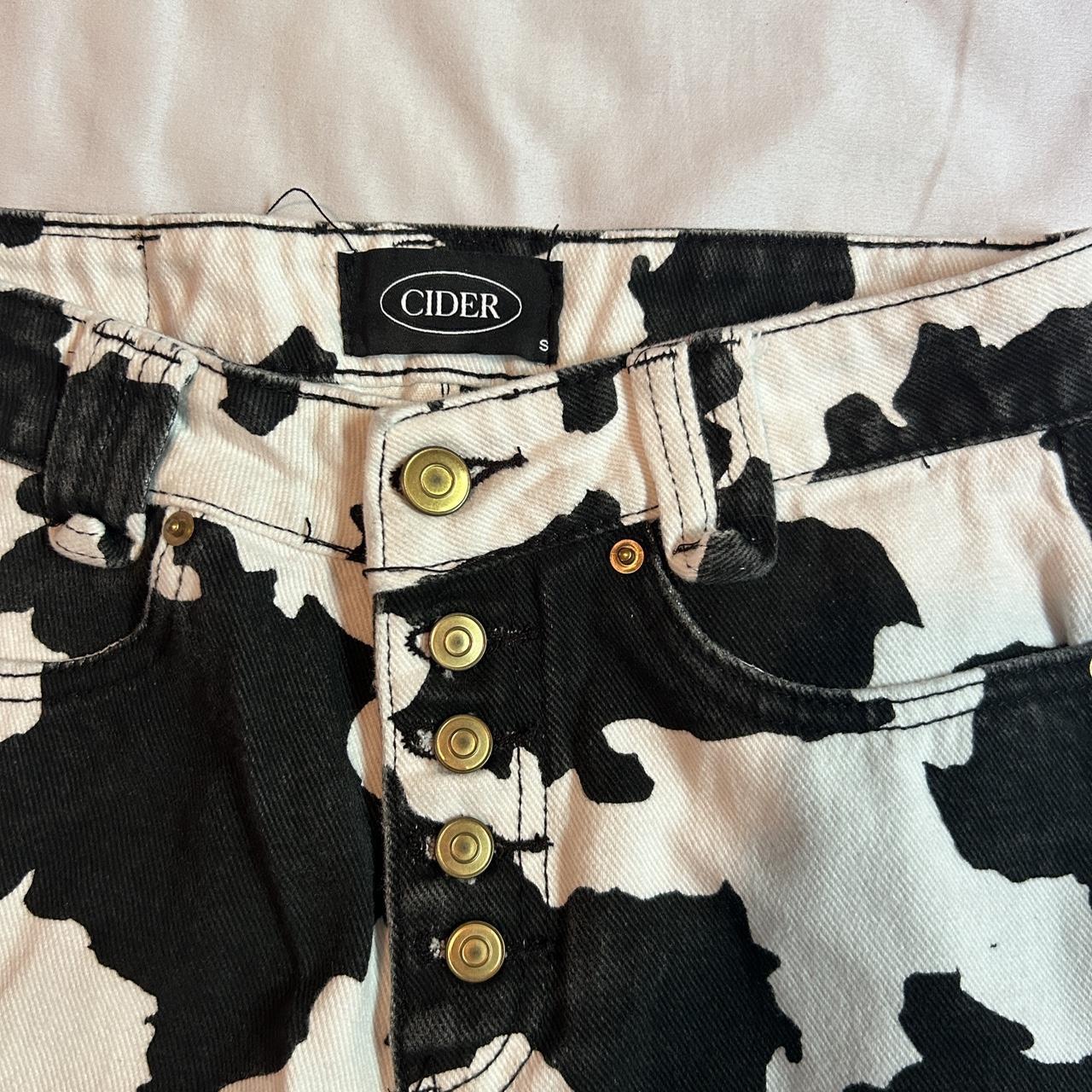 Cider cow print pants 🐄 high waisted and straight... - Depop