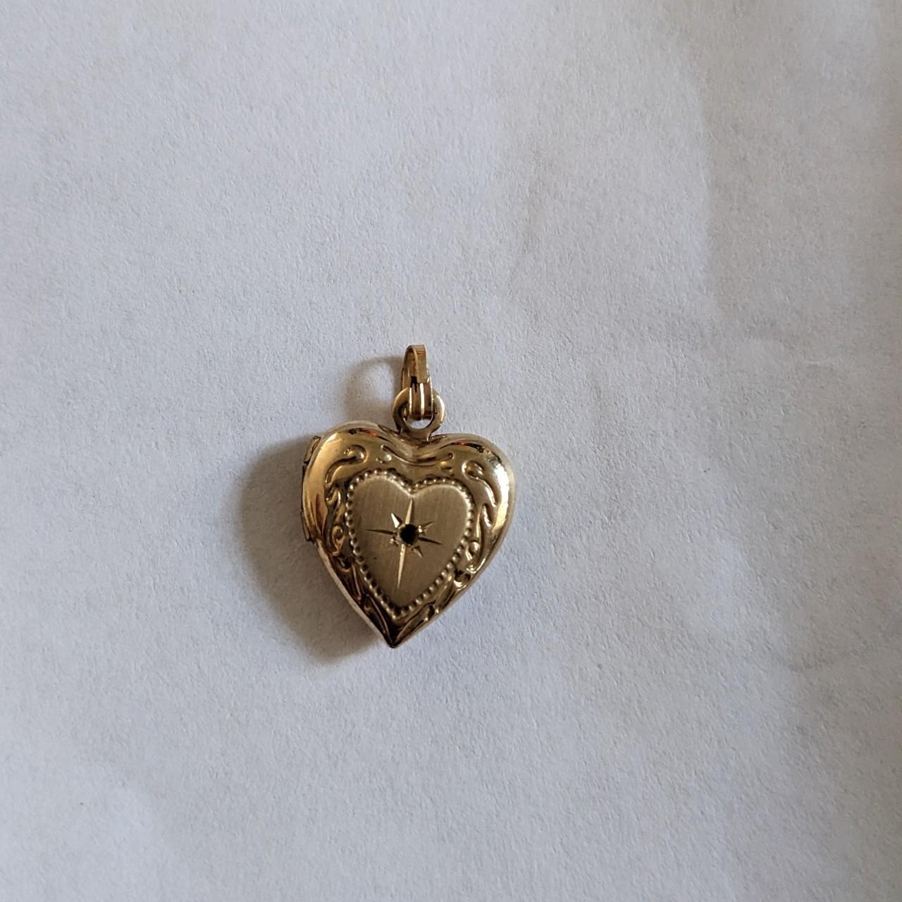 10k gold heart shaped locket charm pendant About 0.5... - Depop