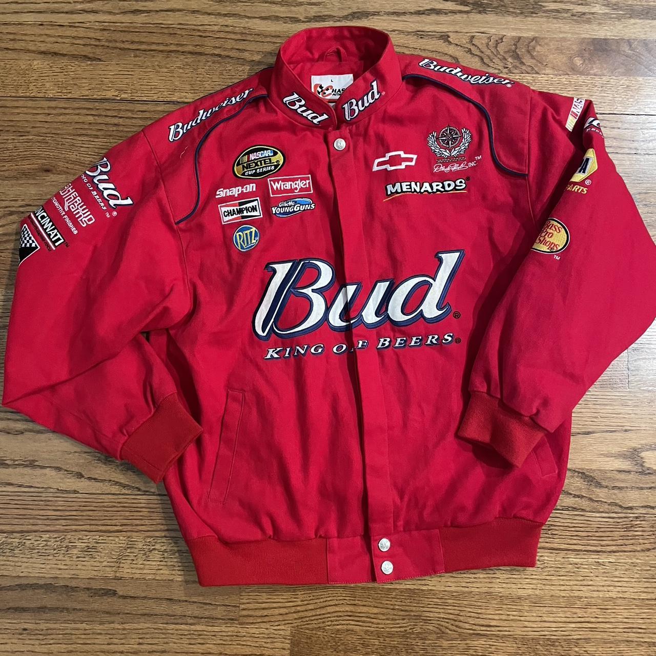 Vintage Budweiser Bud NASCAR Racing Jacket King of... - Depop