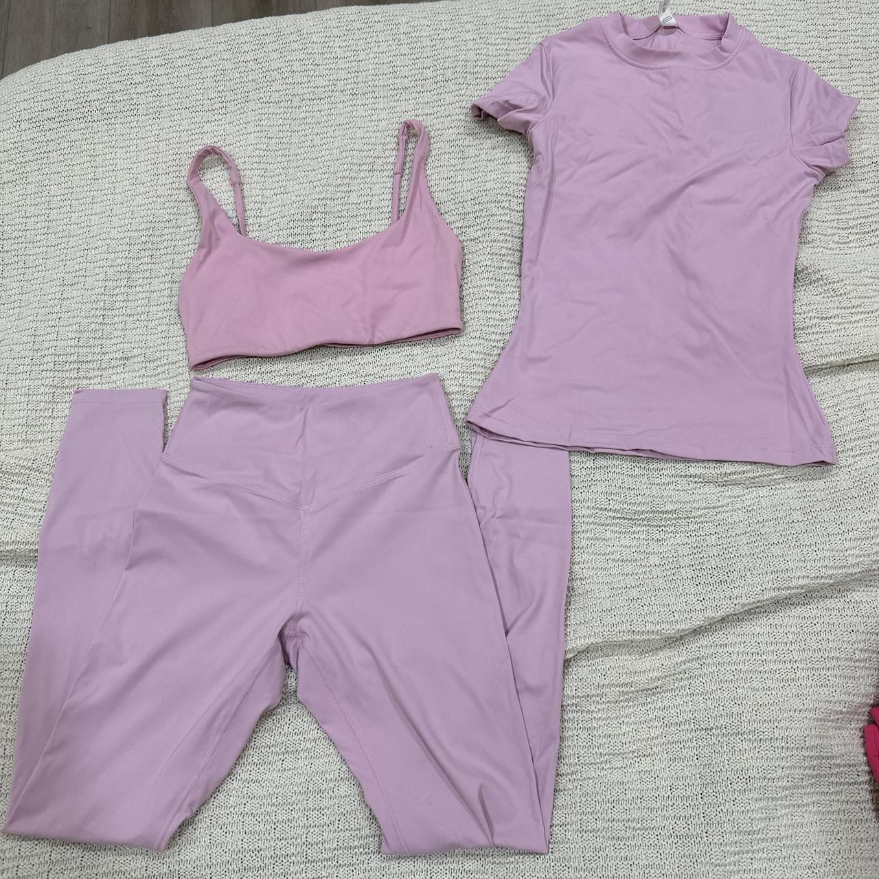 Pink activewear set All size small Tagged for... - Depop