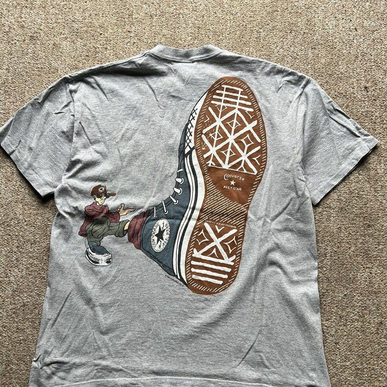 RARE Vintage 1994 Converse All Star T-Shirt Grey... - Depop