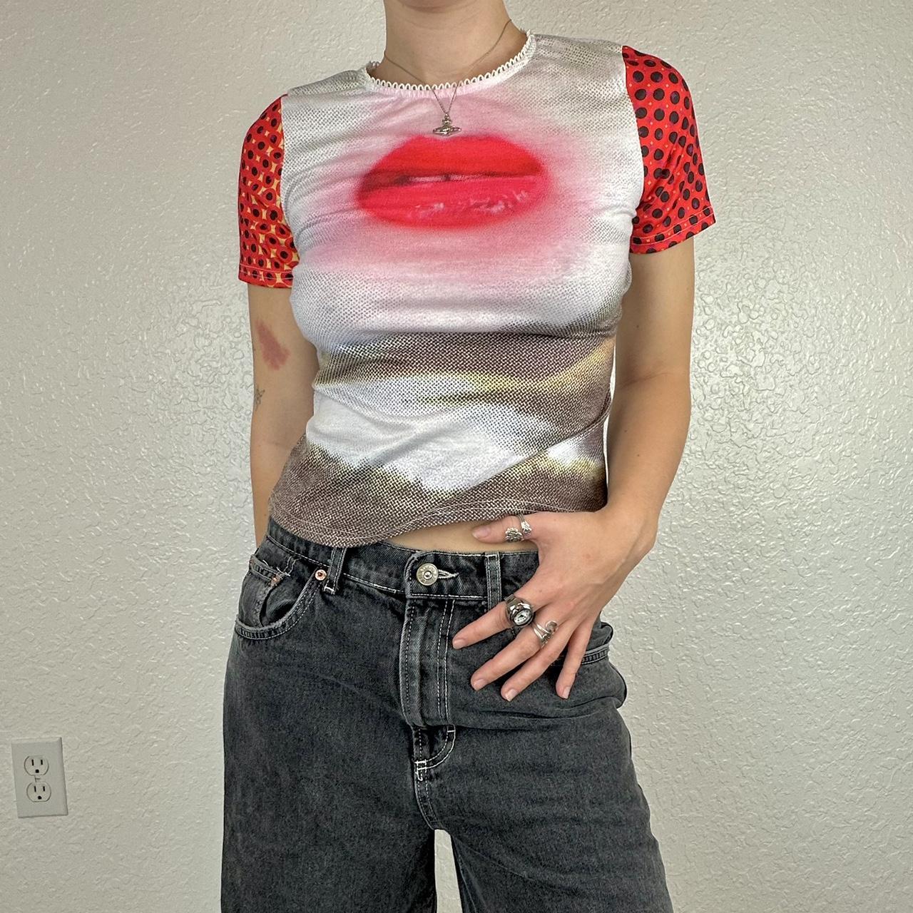 y2k graphic tee ꩜ • super funky and unique graphic... - Depop