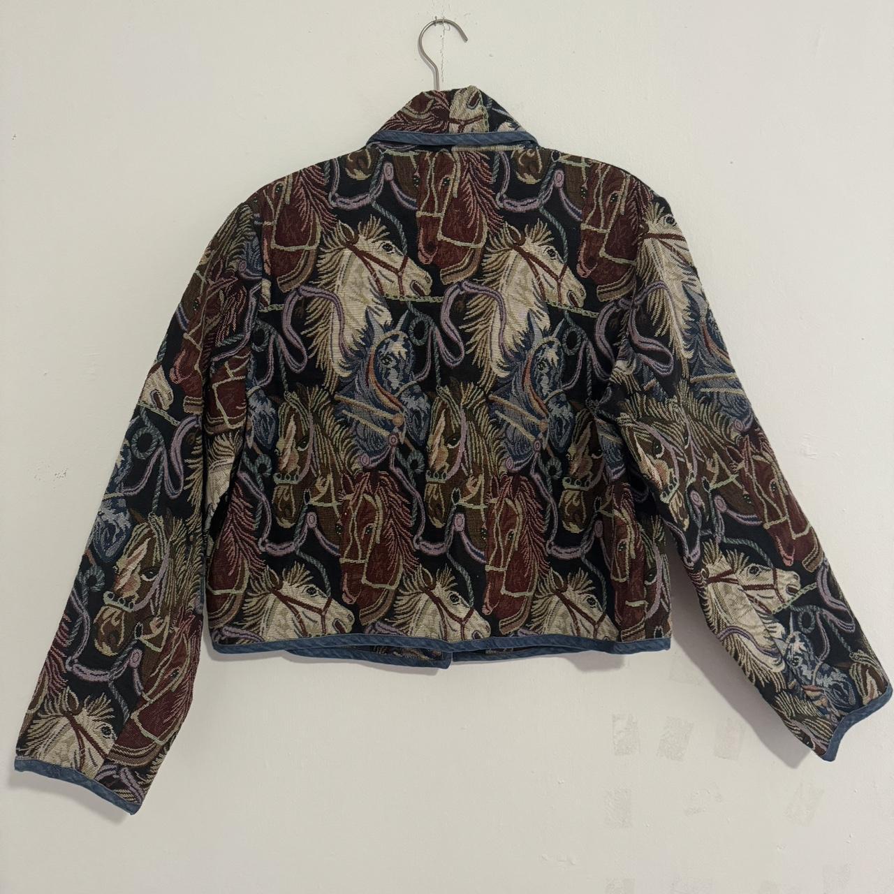 Vintage tapestry horse jacket -great condition... - Depop