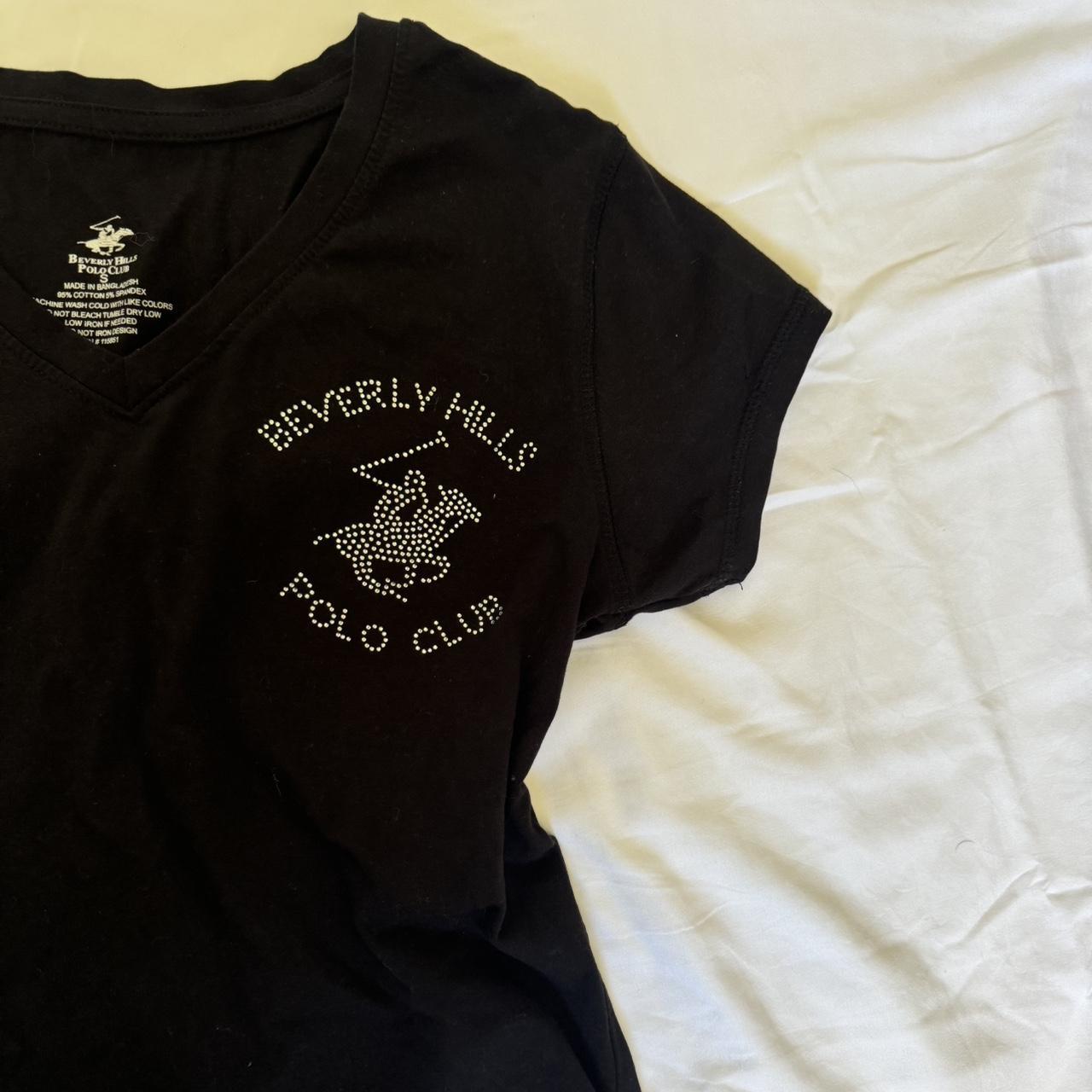 Beverly Hills Polo Club Bedazzled Baby Tee Cute... | Depop