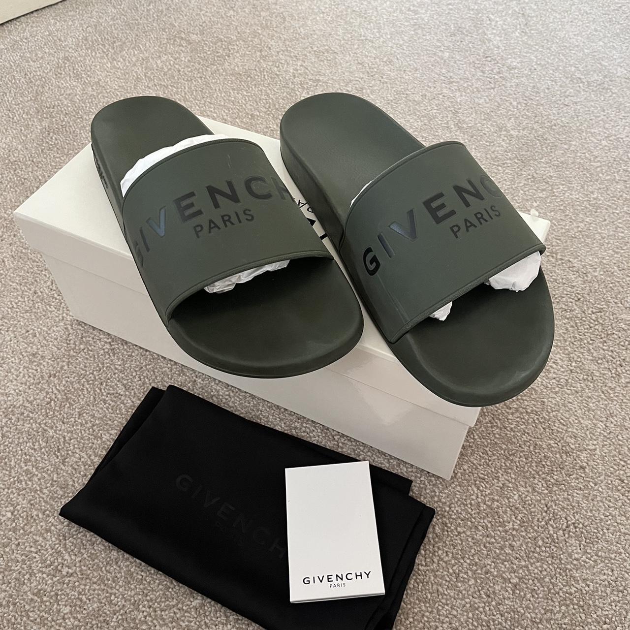 GIVENCHY Givenchy Sliders / Slides Dark khaki UK... - Depop