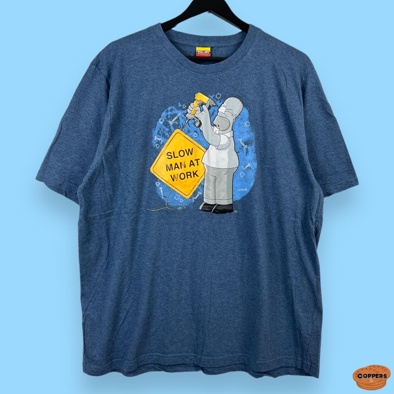 The Simpsons Slow Man At Work T-Shirt Mens Size 2XL... - Depop