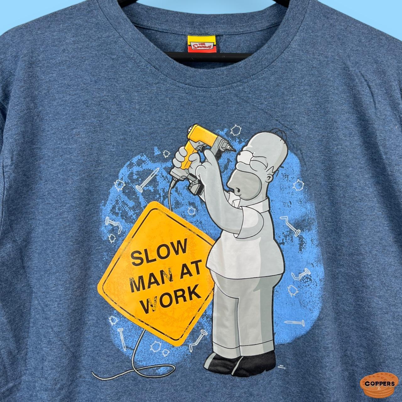 The Simpsons Slow Man At Work T-Shirt Mens Size 2XL... - Depop