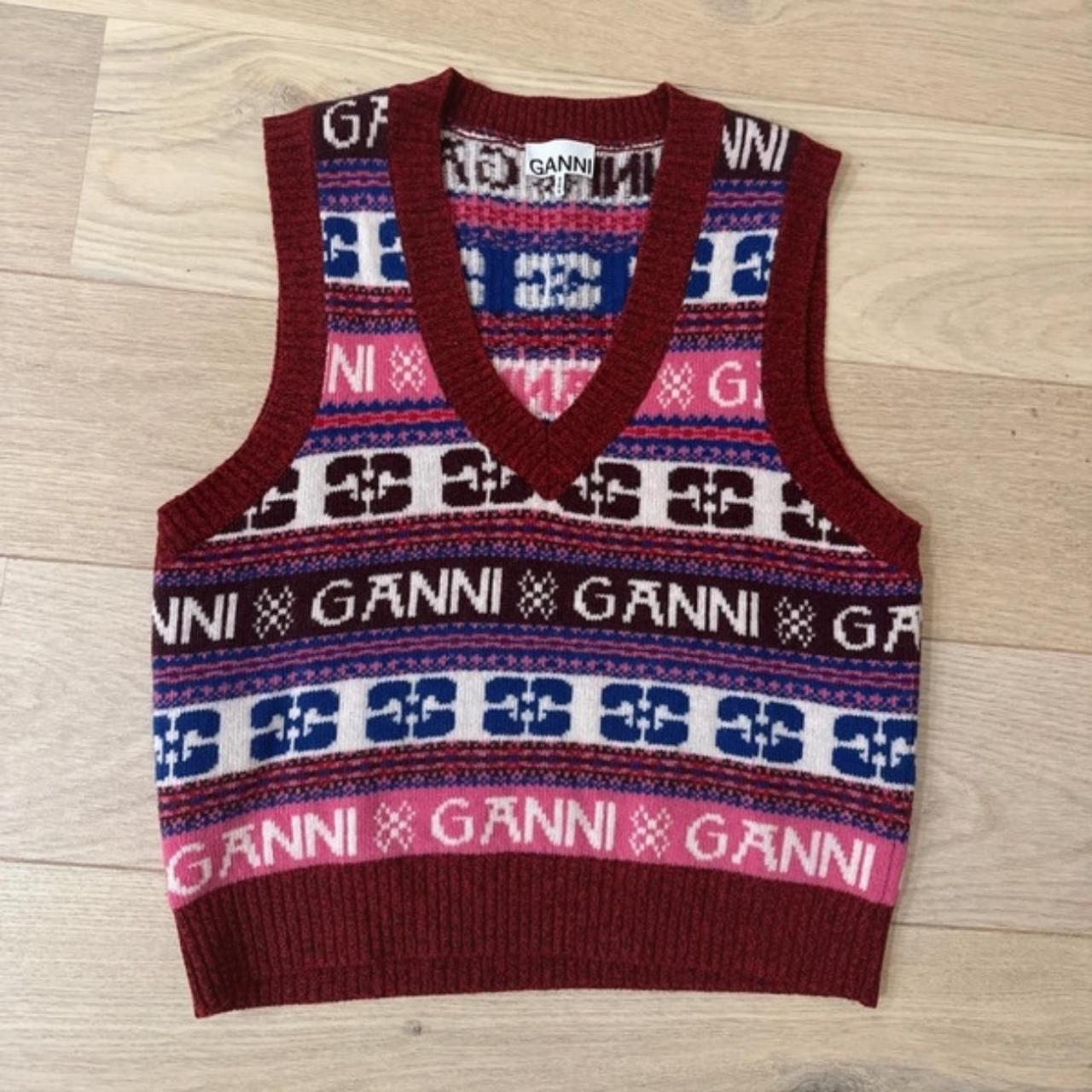 Ganni knitted vest Bought from Farfetch, worn... - Depop