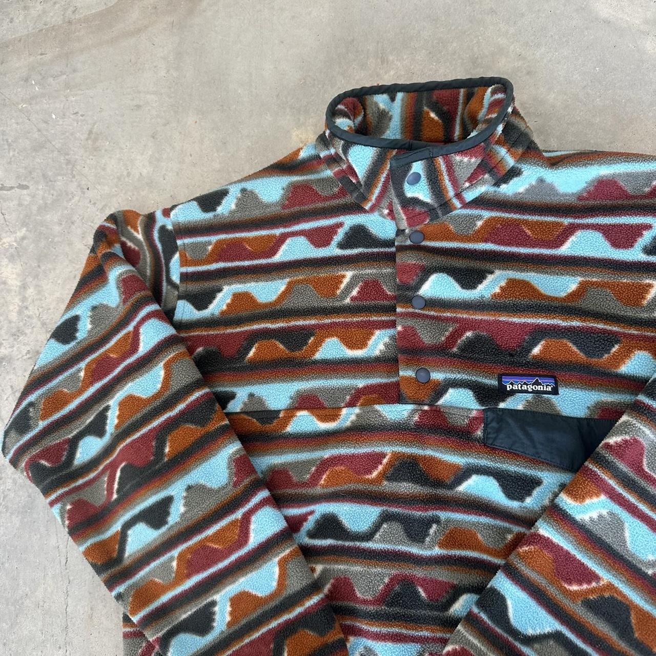 Patagonia Delta Patterned Synchilla Pullover... - Depop